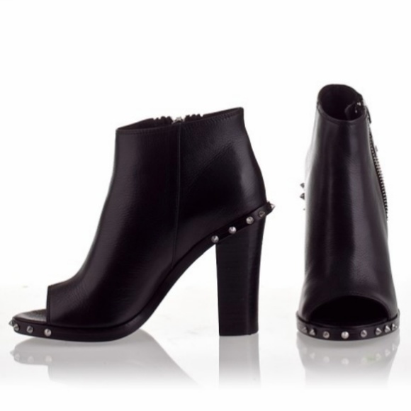 Ash | Shoes | Ash Patty Peep Toe Studded Leather Stacked Heel | Poshmark